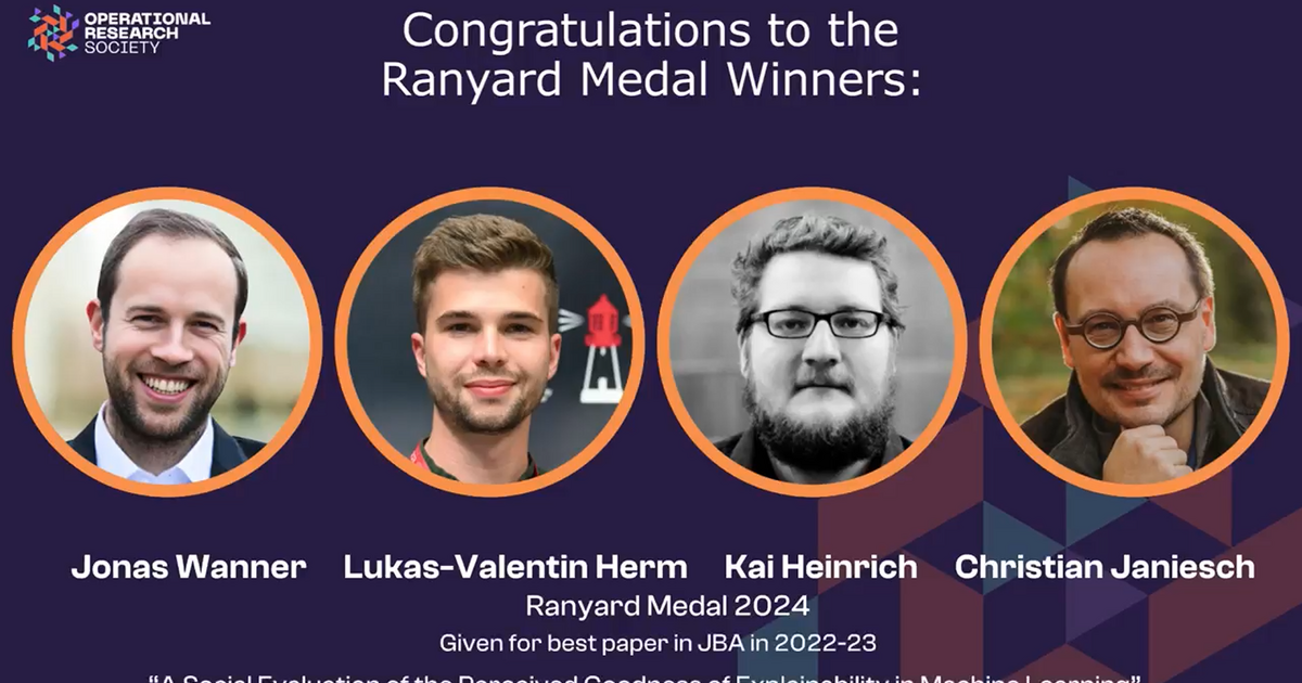 Prof. Janiesch is awarded the Ranyard Medal - Computer Science - TU ...